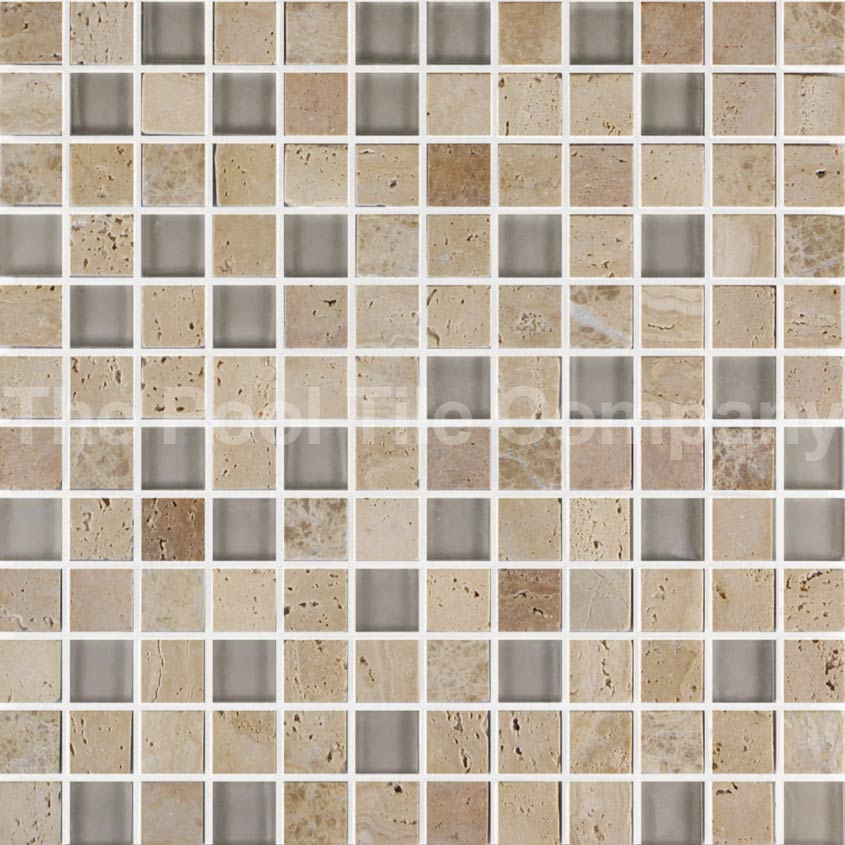 Marble Mix Light Crystal Glass Mosaic Pool Tiles GCR300