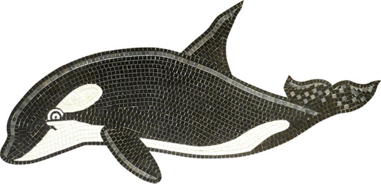 .5m Orca Glass Mosaic Design for Pool Mosaic Pictures