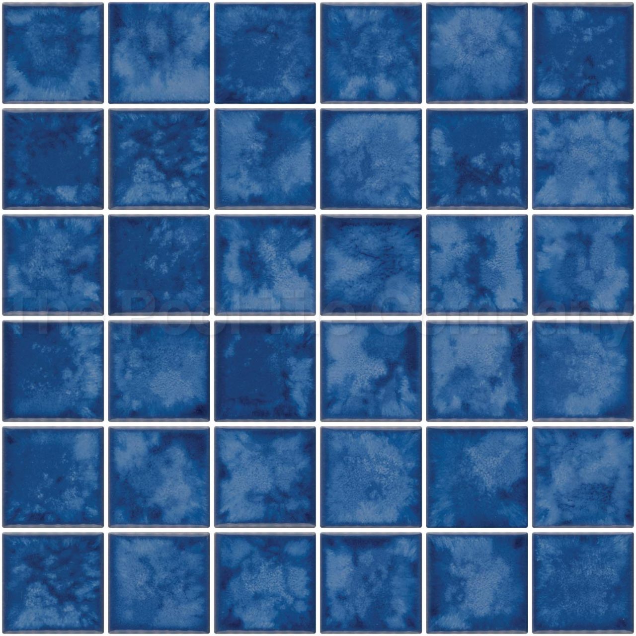 Mottled Mid Blue 48mm Ceramic Mosaic Pool Tiles CMC275