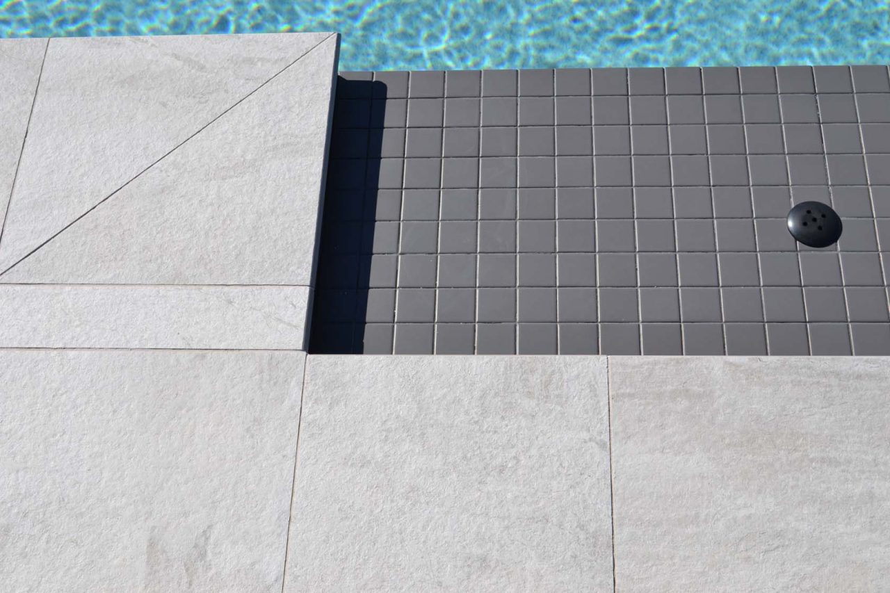 Matt Dark Grey 48mm Ceramic Mosaic Pool Tiles