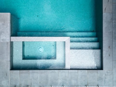 Mid Grey 48mm Ceramic Mosaic Pool Tiles CMC310