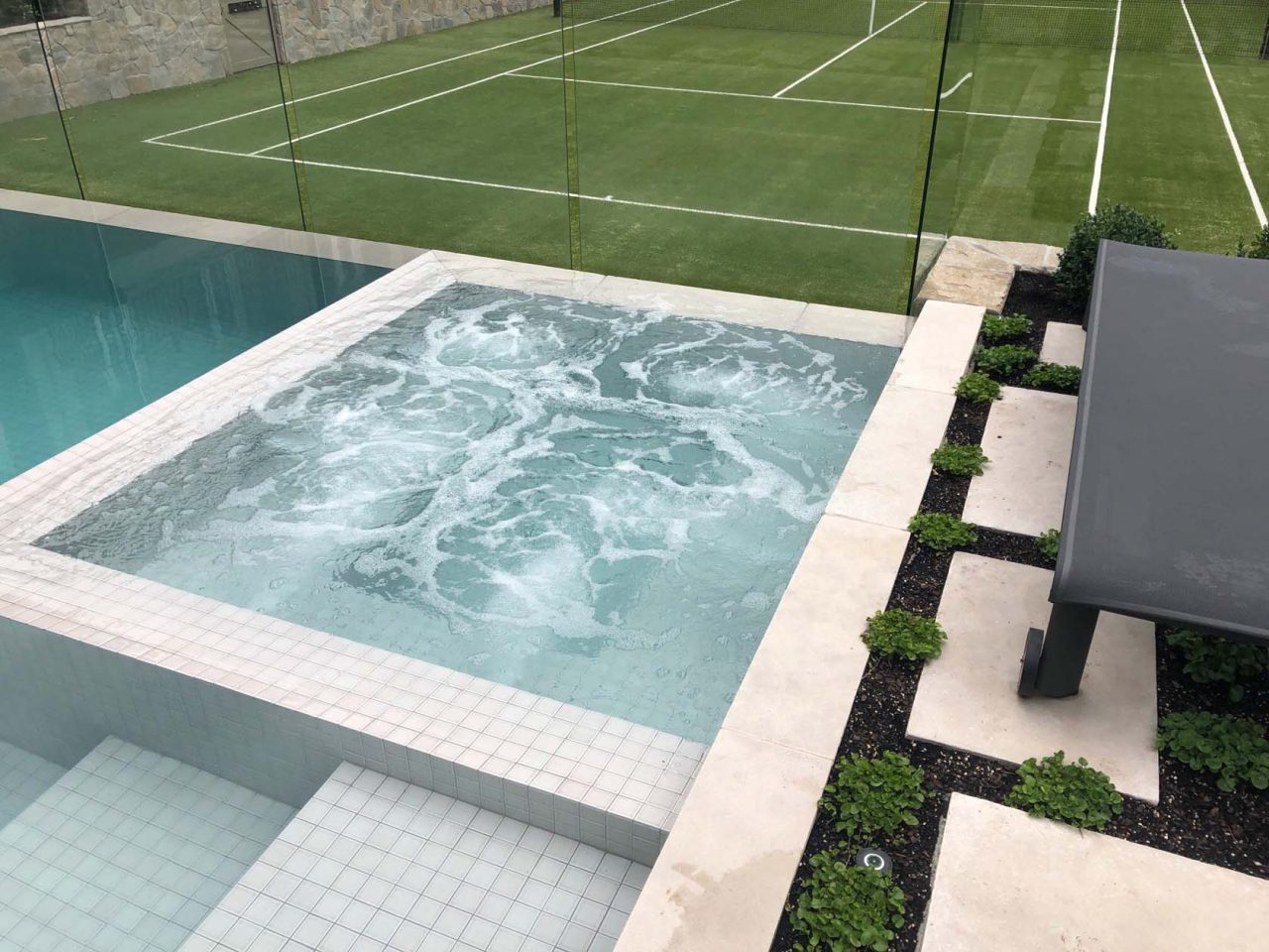 Light Grey 48mm Ceramic Mosaic Pool Tiles CMC315