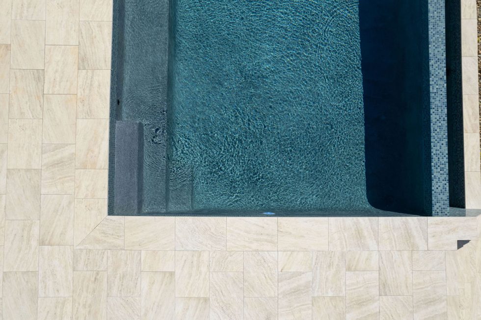 Coastal Cream Travertino Porcelain Pool Tiles, Pavers And Pool Coping Tiles