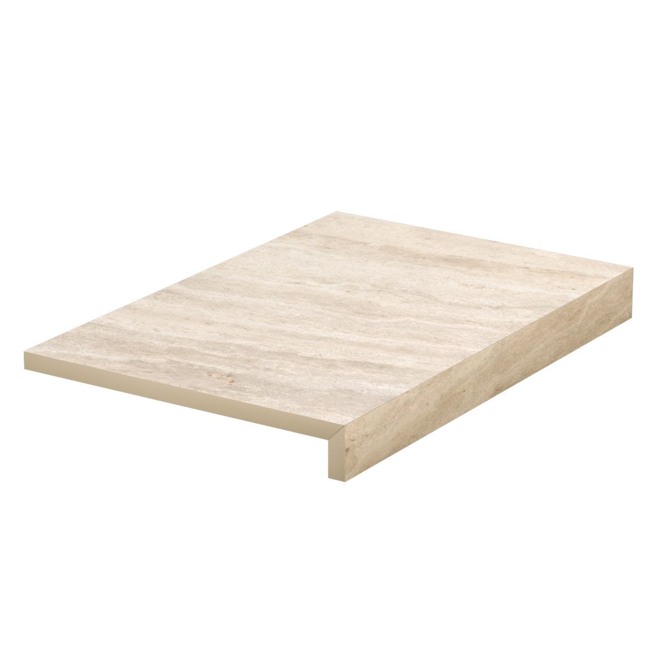 Coastal Cream Travertino Pool Coping - Bullnose Drop Face Square Edge