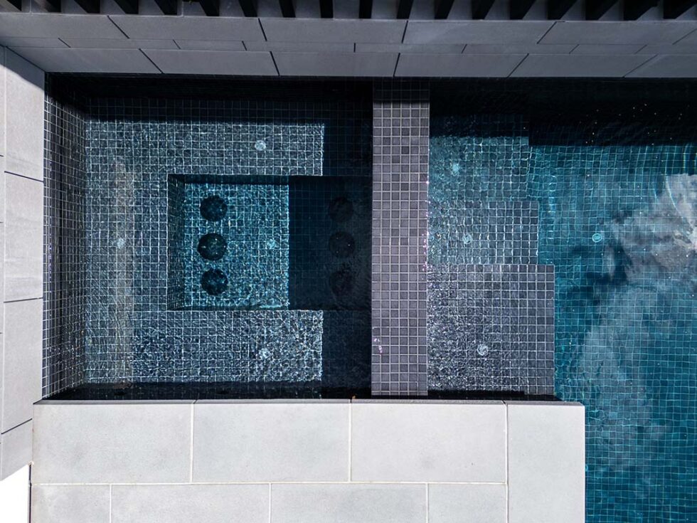 Beautiful Dark Grey Mosaic 48mm Ceramic Pool Tiles CMC305