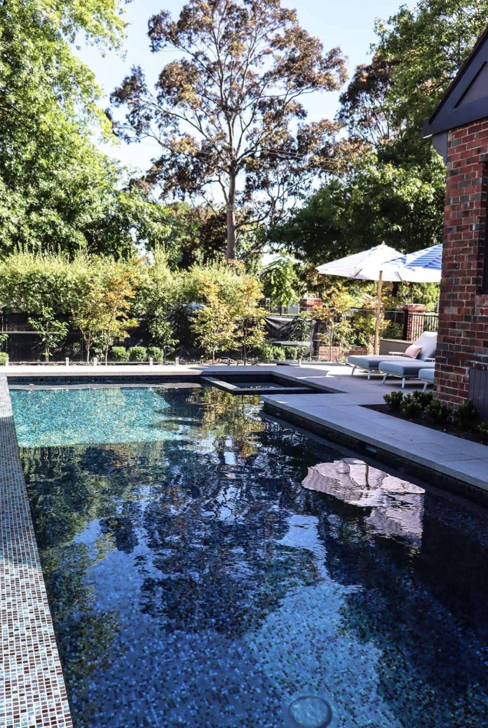 Dark Grey Granite Pool Tiles And Coping. Outdoor Pavers And Coping