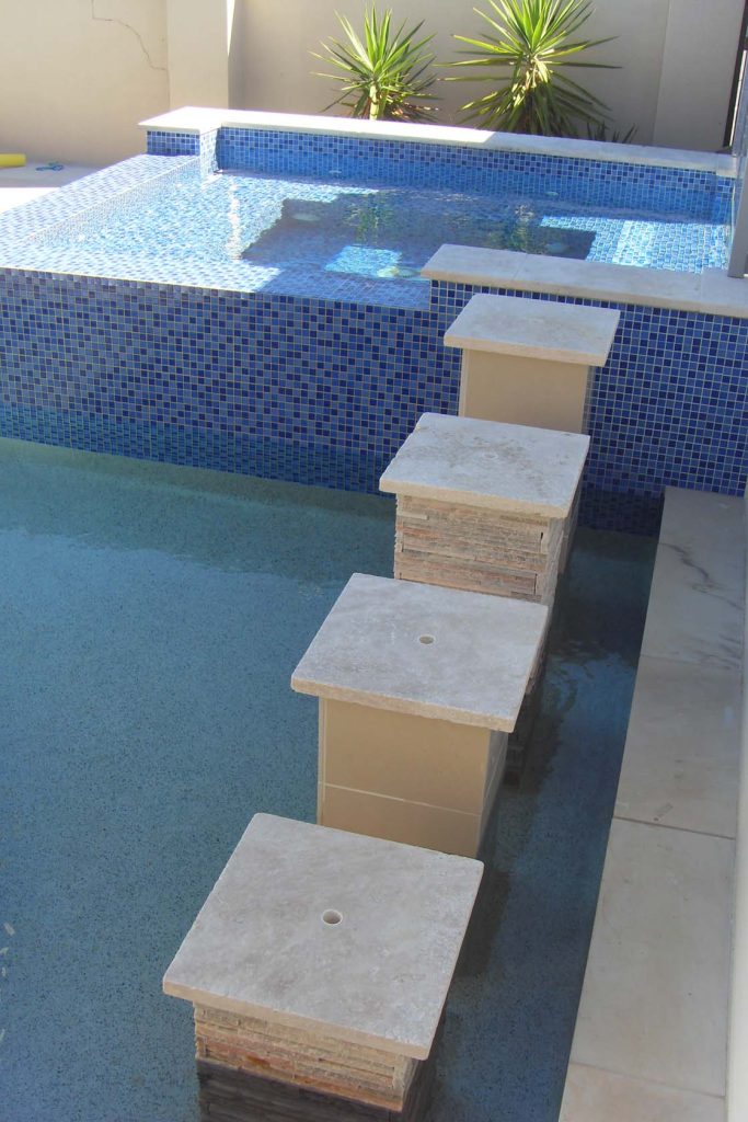 Mid Blue Blend Crystal Pool Tiles Glass Mosaic Tiles GCR080