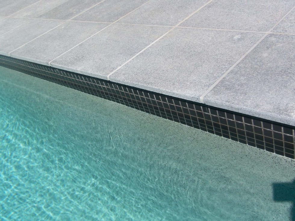 Dark Grey Granite Pool Tiles And Coping. Outdoor Pavers And Coping