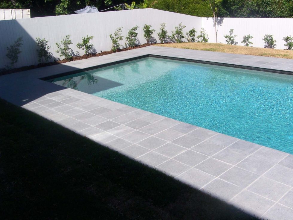 Dark Grey Granite Pool Tiles And Coping. Outdoor Pavers And Coping