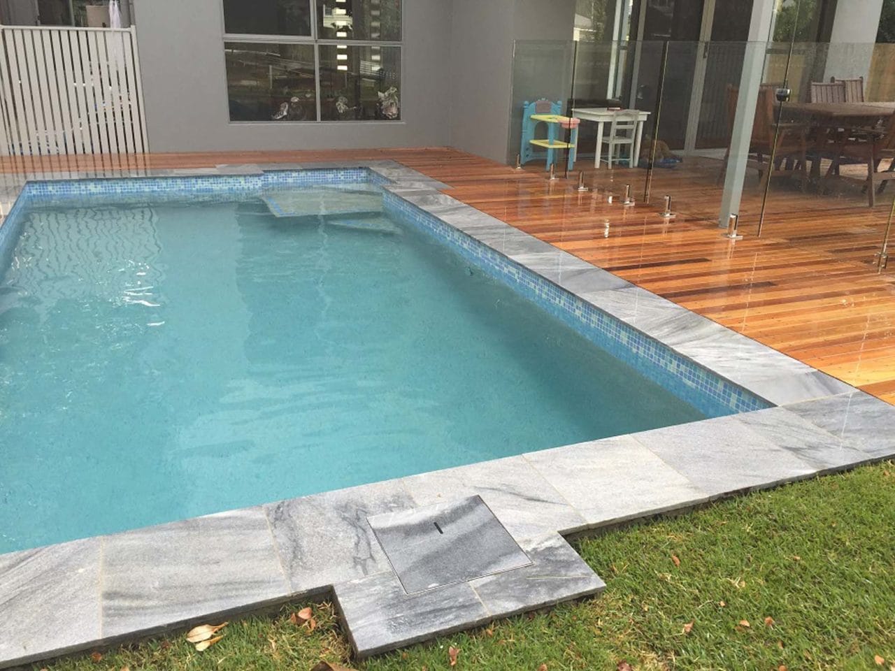 Parisian Blue Limestone Pool Tiles And Pavers