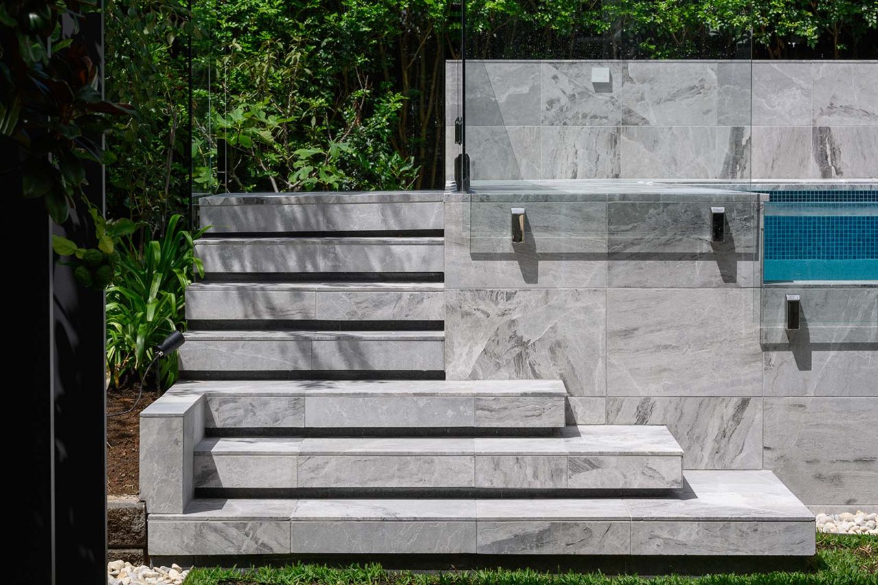 London Grey Marble Pool Coping Tiles And Poolside Paving Tiles