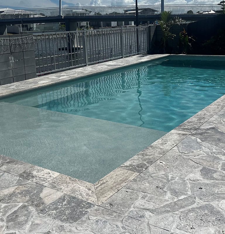 Silver Travertine Crazy Pave
