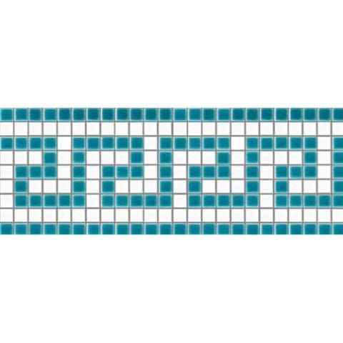 CB400 Greek Key Neptune & White Ceramic Mosaic Patterned Waterline ...