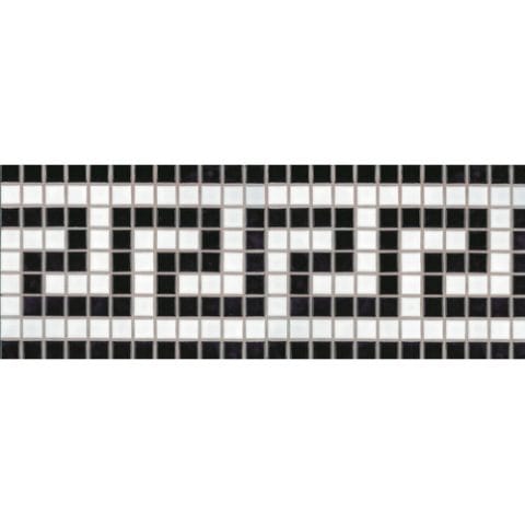 CB400 Greek Key Black & White Ceramic Mosaic Patterned Waterline Tiles ...